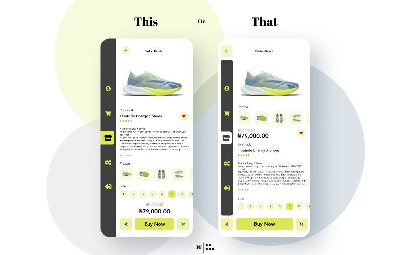 Bata / Shoe Product page - sidebar menu figma design - Ui4free.com