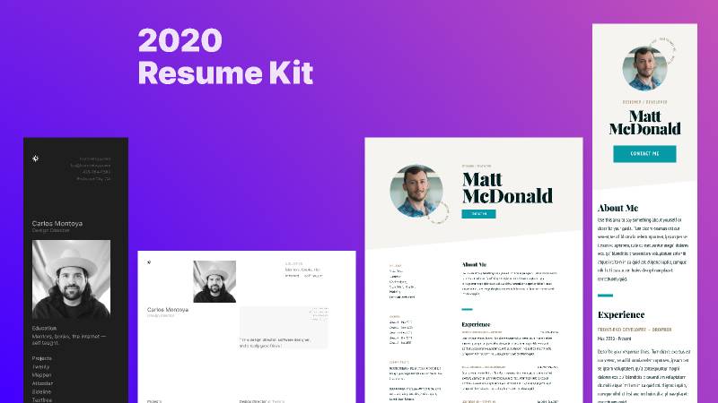 Free download 2020 Responsive Resume Kit - Ui4free.com
