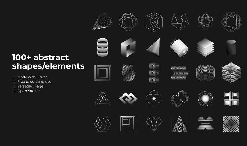100+ abstract shapes Figma elements | UI4Free