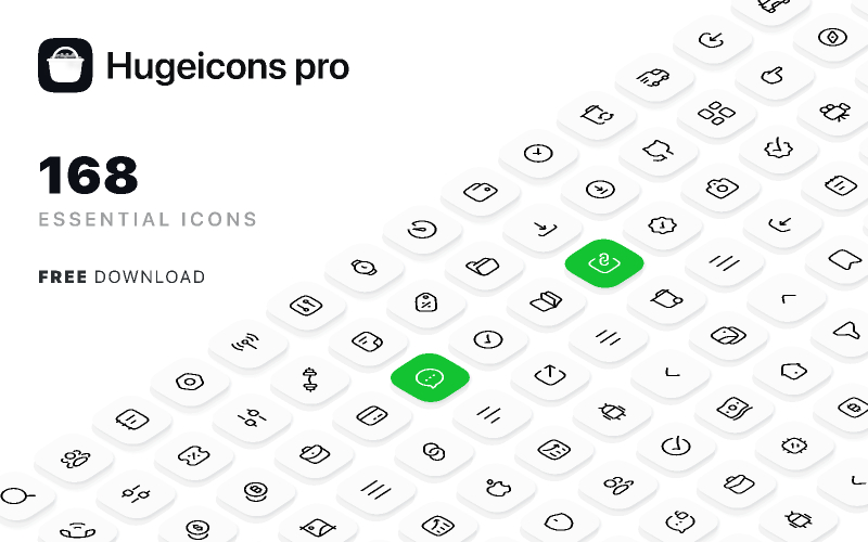 168 Essential Free Icons Hugeicons for Figma | UI4Free
