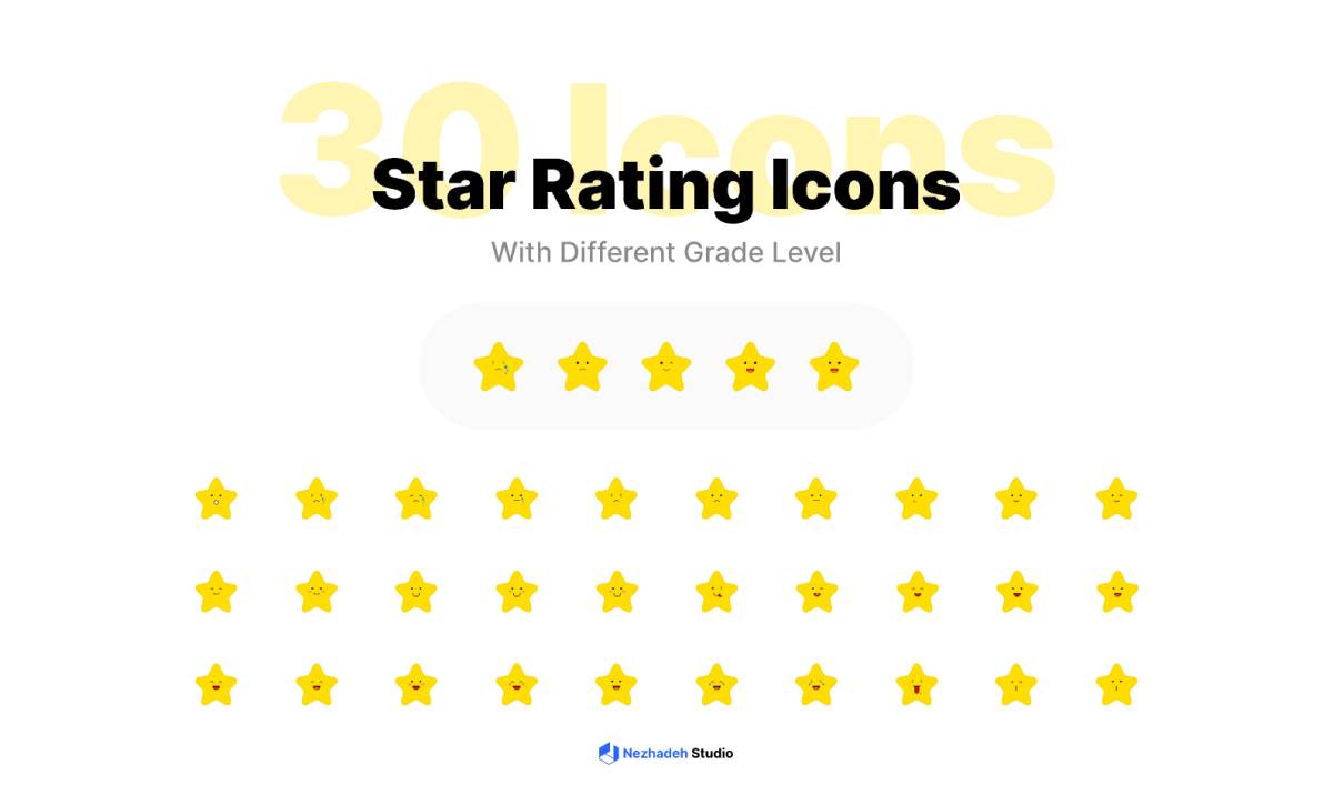 30 Star Rating Icons Figma Ui Kit - Ui4free.com