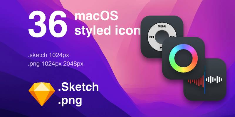 36 macOS styled icons figma template | UI4Free