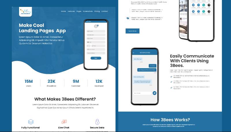 3bees Present App Figma Website Template | UI4Free