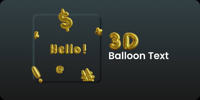 3D balloon text Figma Template | UI4Free