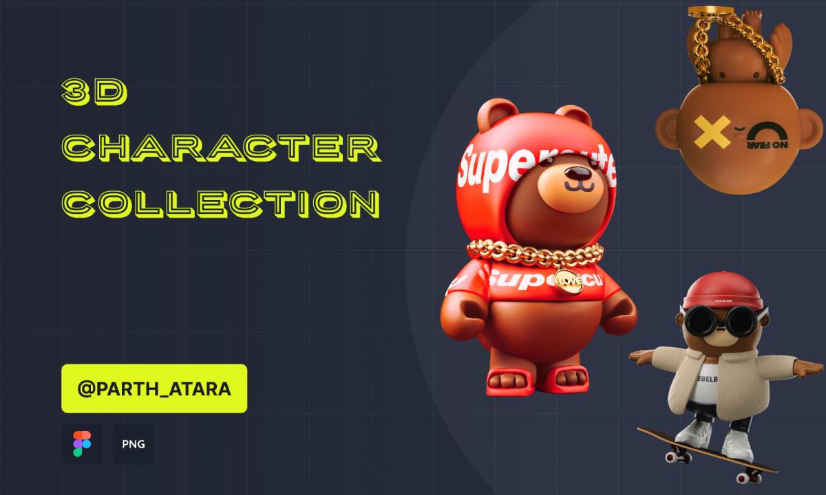 3D Character Collection - Parth Atara Figma Template | UI4Free