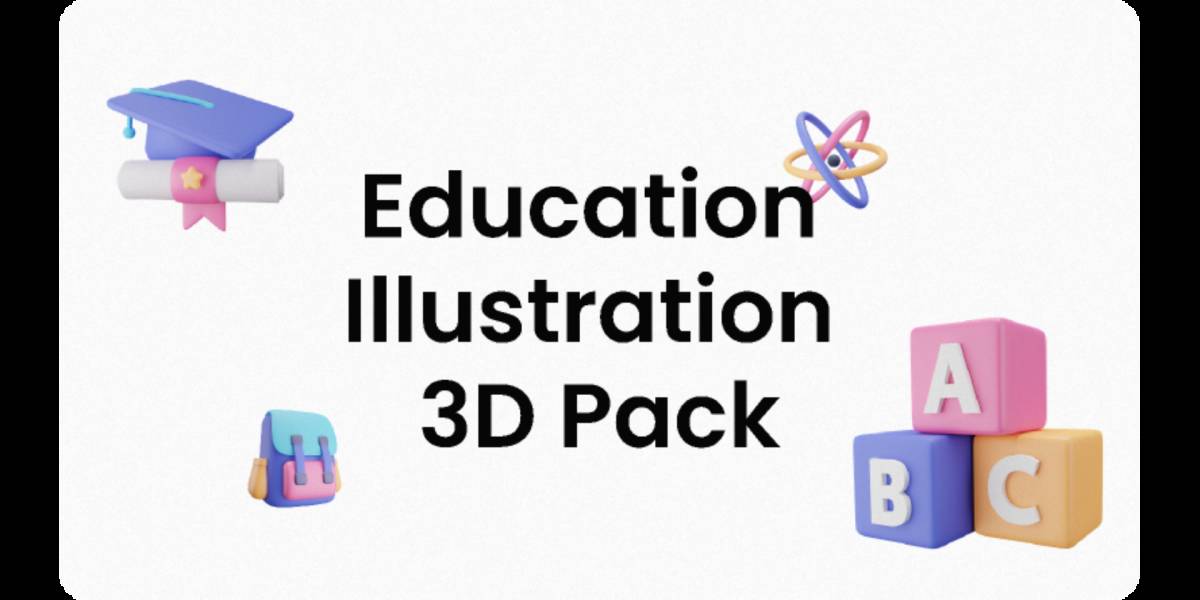 3D Education Illustration Pack Figma Template | UI4Free