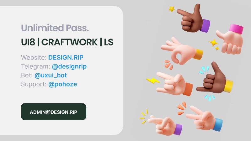 3D Hand Gestures Icon Set figma Template | UI4Free