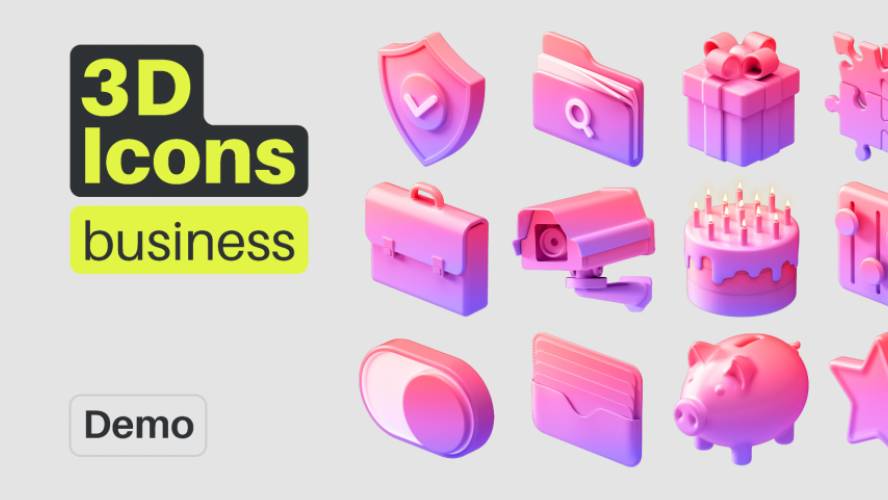 Figma 3D Icons Pack - Starter (Free template) - Ui4free.com
