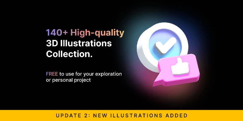 3D Illustration Pack Figma Free Download - Ui4free.com