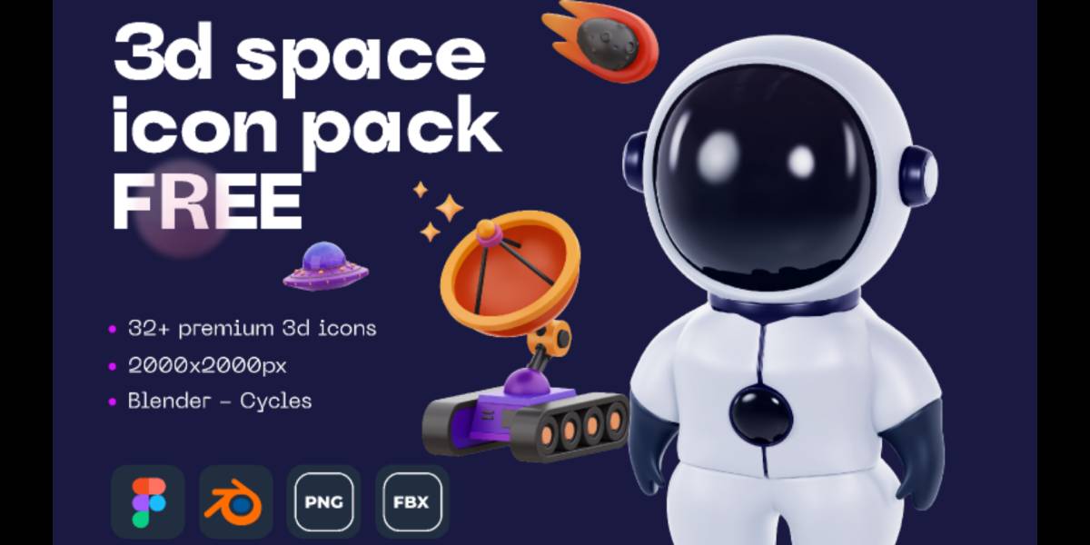 3D Space Pack FREE Figma Template | UI4Free