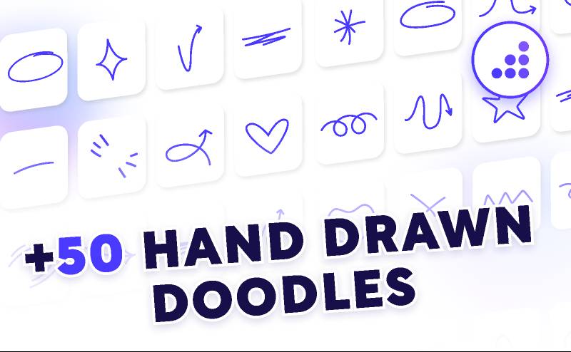 50+ Hand Drawn Doodles Figma Illustration | UI4Free