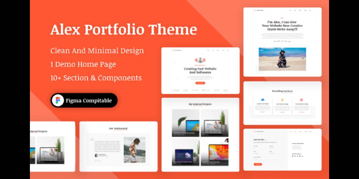 Alex - Personal Portfolio Template (Freebie) | UI4Free