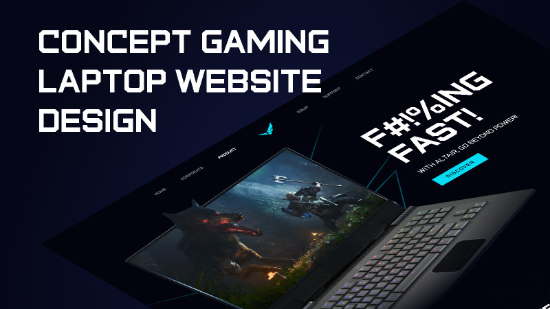 Altair - Concept Gaming Laptop Landing Page Design figma | UI4Free