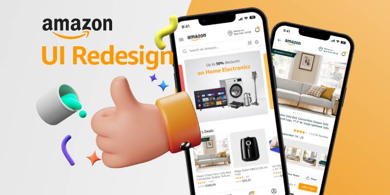 Amazon App UI Redesign Figma Mobile Template | UI4Free