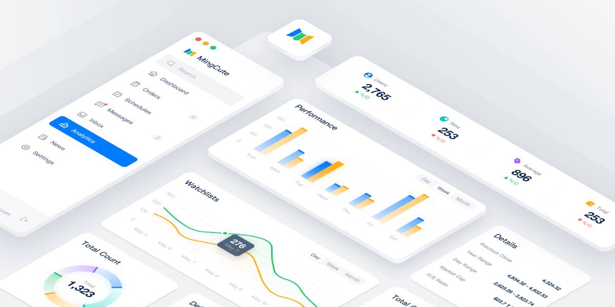 Analytics Dashboard - MingCute Icon Figma Template | UI4Free