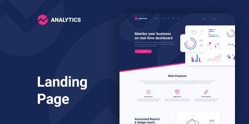 Analytics — Landing Page Design figma templates free | UI4Free