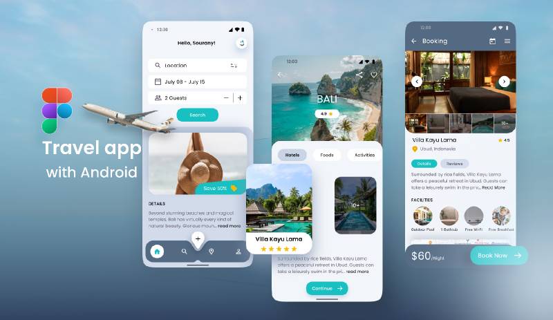 Android Figma Travel App Template | UI4Free