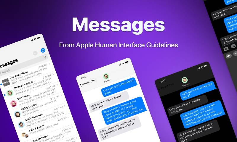 Apple Messages App Figma Mobile Templates | UI4Free