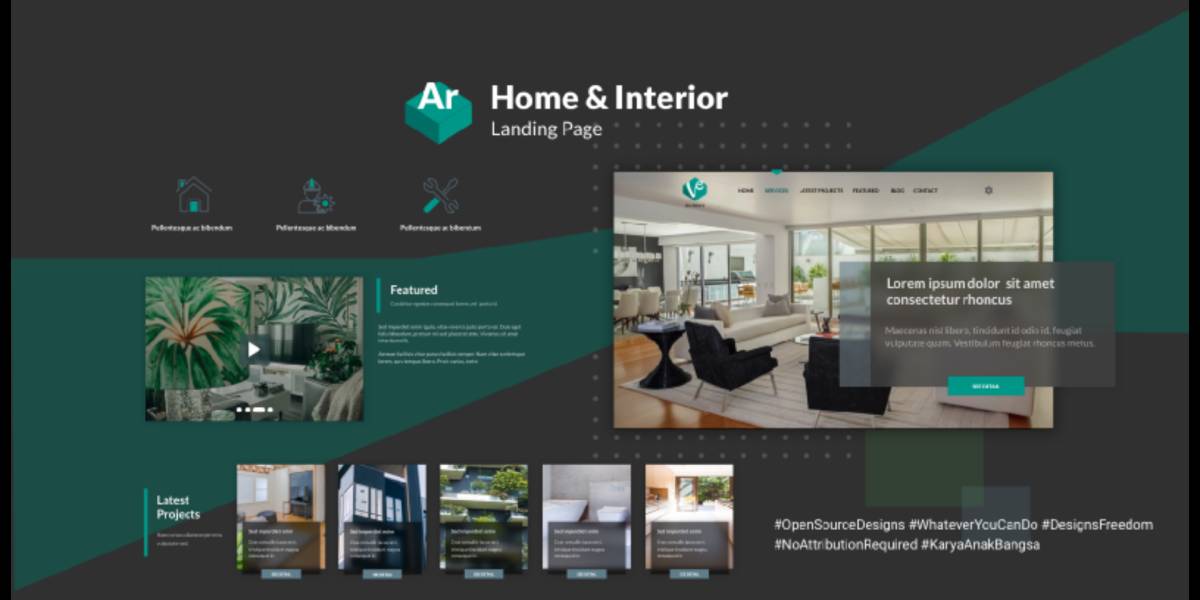 Architecture Interior Designs Landing Page Figma Template | UI4Free