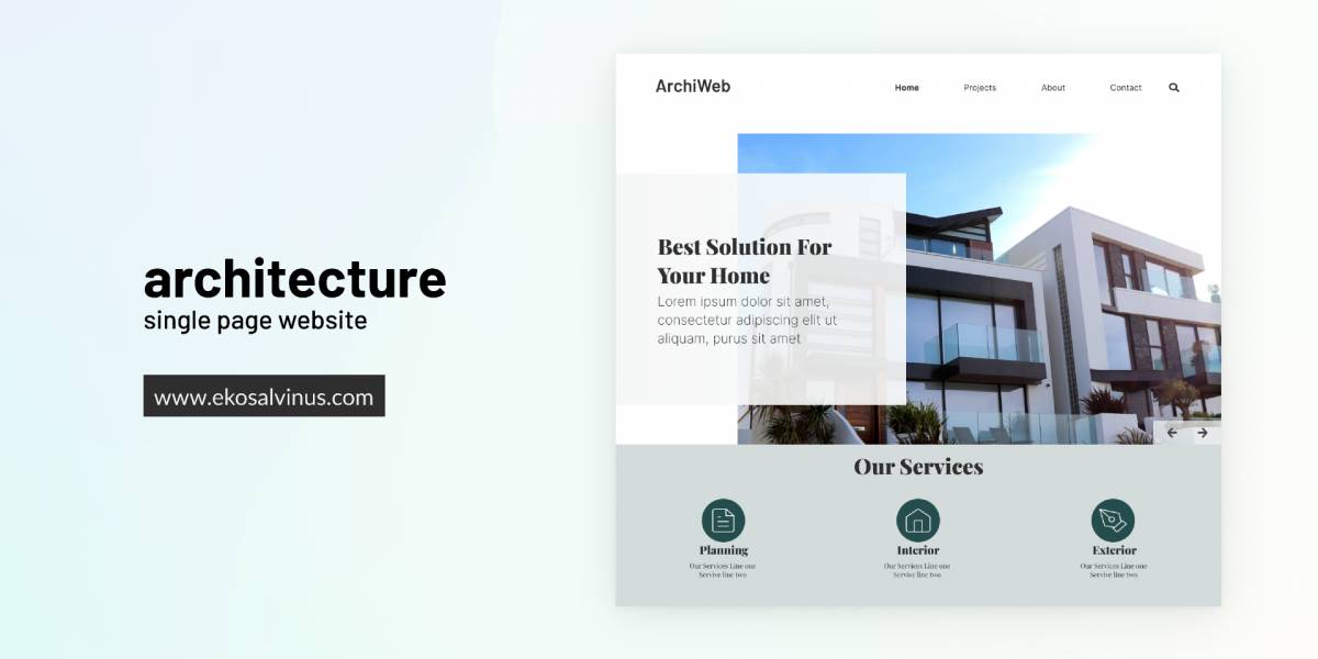 Architecture Single Page Web Design Figma Template | UI4Free