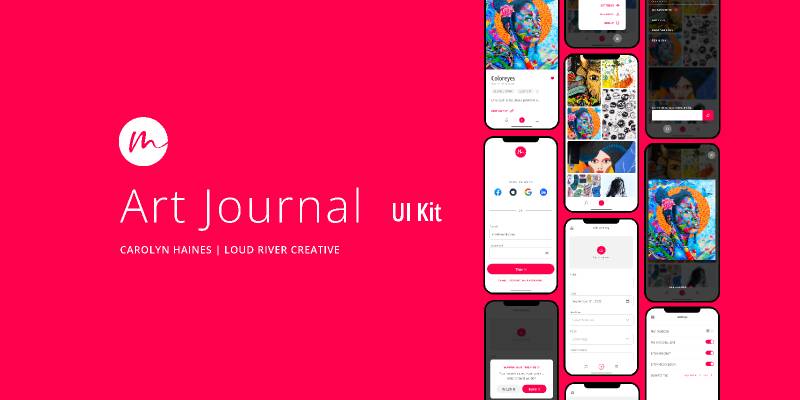 Art Journal UI Kit Figma Mobile Template | UI4Free