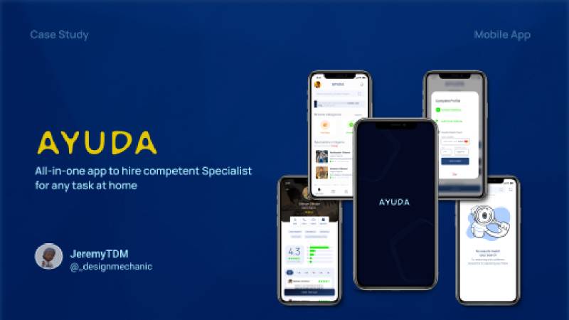 AYUDA - A Home service app (Case Study) Figma Template | UI4Free
