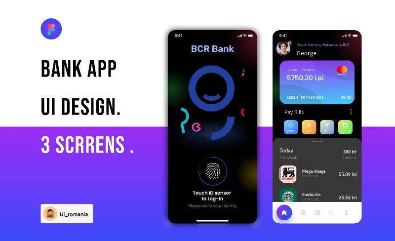 Banking App UI Design | UI4Free
