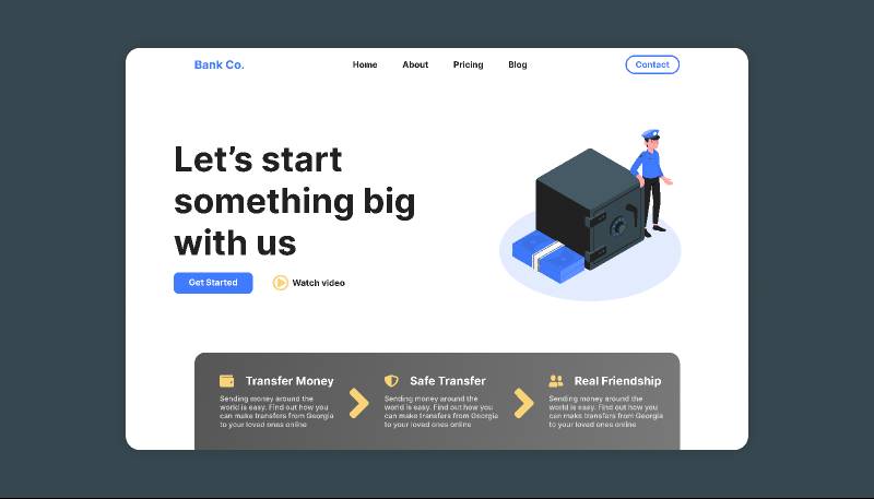 Banking Website UI/UX Figma Website Template | UI4Free