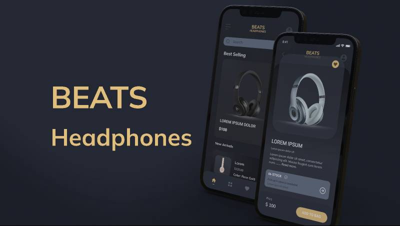 BEATS Headphones Figma Mobile Template | UI4Free