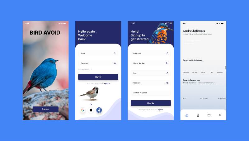 Bird Figma Mobile Template | UI4Free