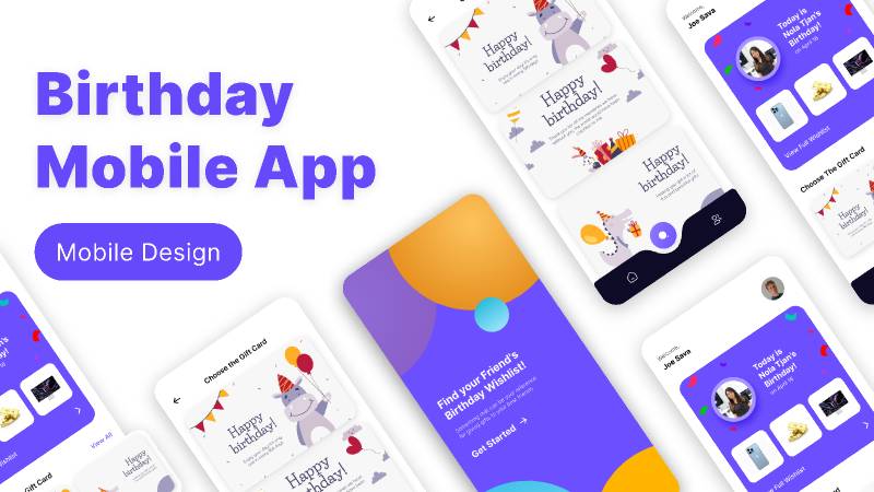 Birthday Gift Mobile App Figma Template | UI4Free
