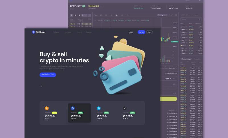 [BitCloud] Crypto Exchange - Figma Website Template | UI4Free