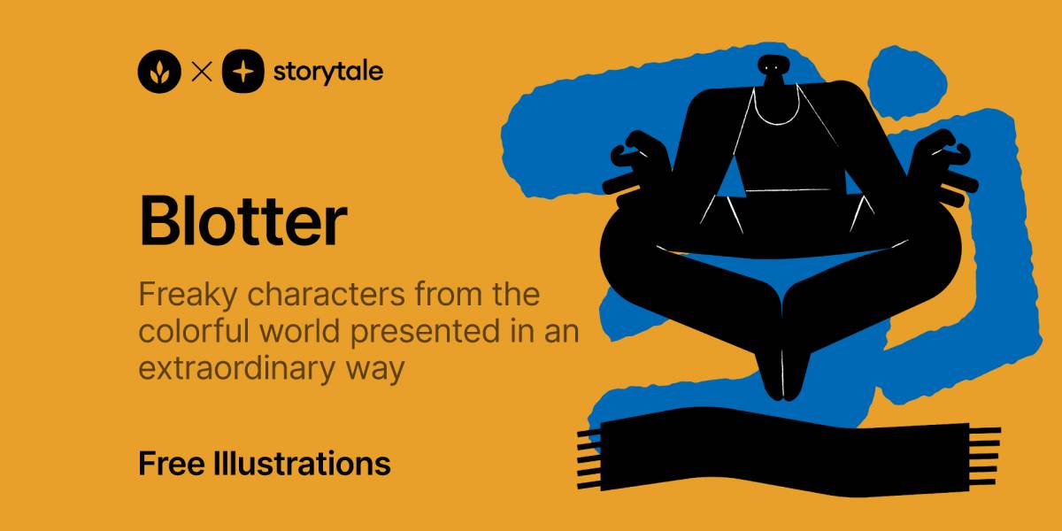 Blotter Illustrations figma design free | UI4Free