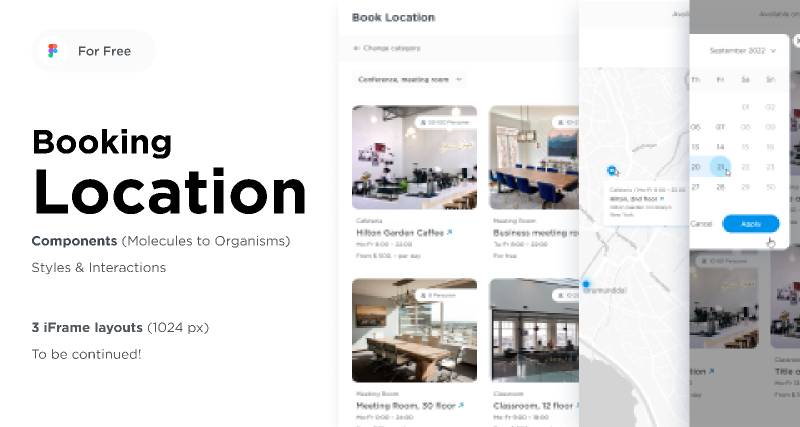 Book Location Figma Ui Kit | UI4Free