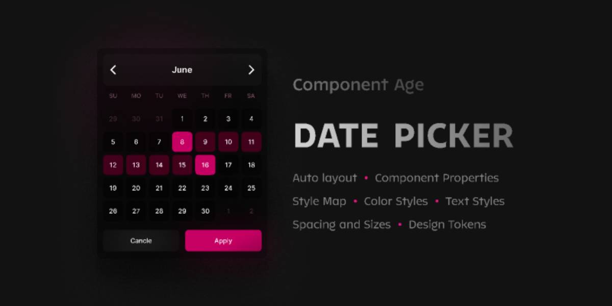 CA / Web Date Picker Figma Ui Kit | UI4Free