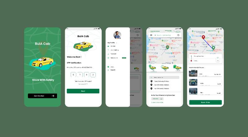 Cab Taxi Figma Mobile App | UI4Free