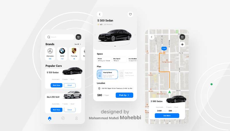 Car Rental Figma Mobile App | UI4Free
