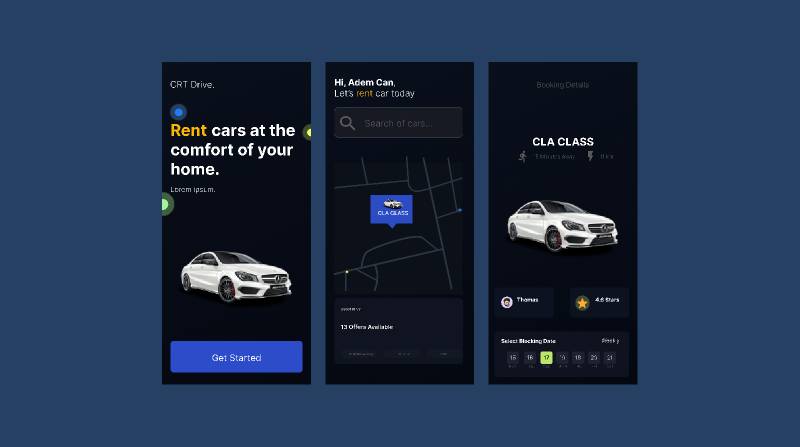 Car Rental Figma Mobile Template | UI4Free