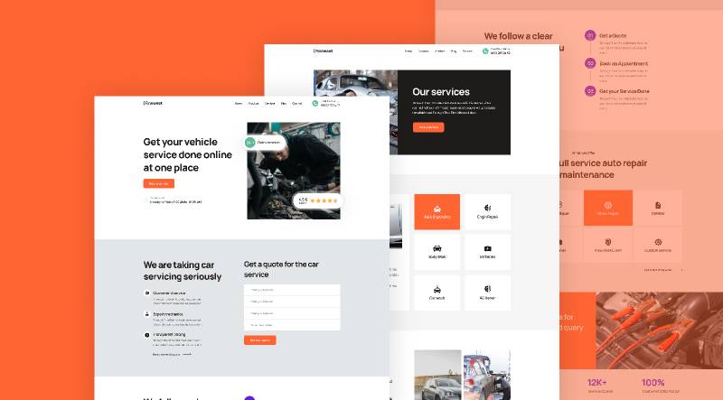 Car Service Figma Website Template | UI4Free