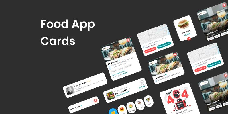 Card for Food Apps Figma Ui Kit | UI4Free