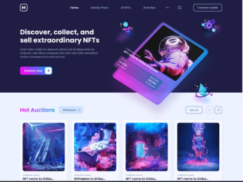 Case study NFT Website Figma Template | UI4Free