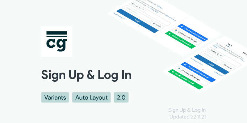 CGP Sign Up & Log In Figma Free Ui Kit | UI4Free