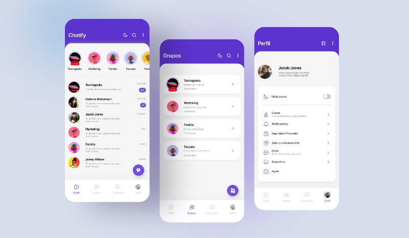 Chat mobile Concept Figma Template | UI4Free