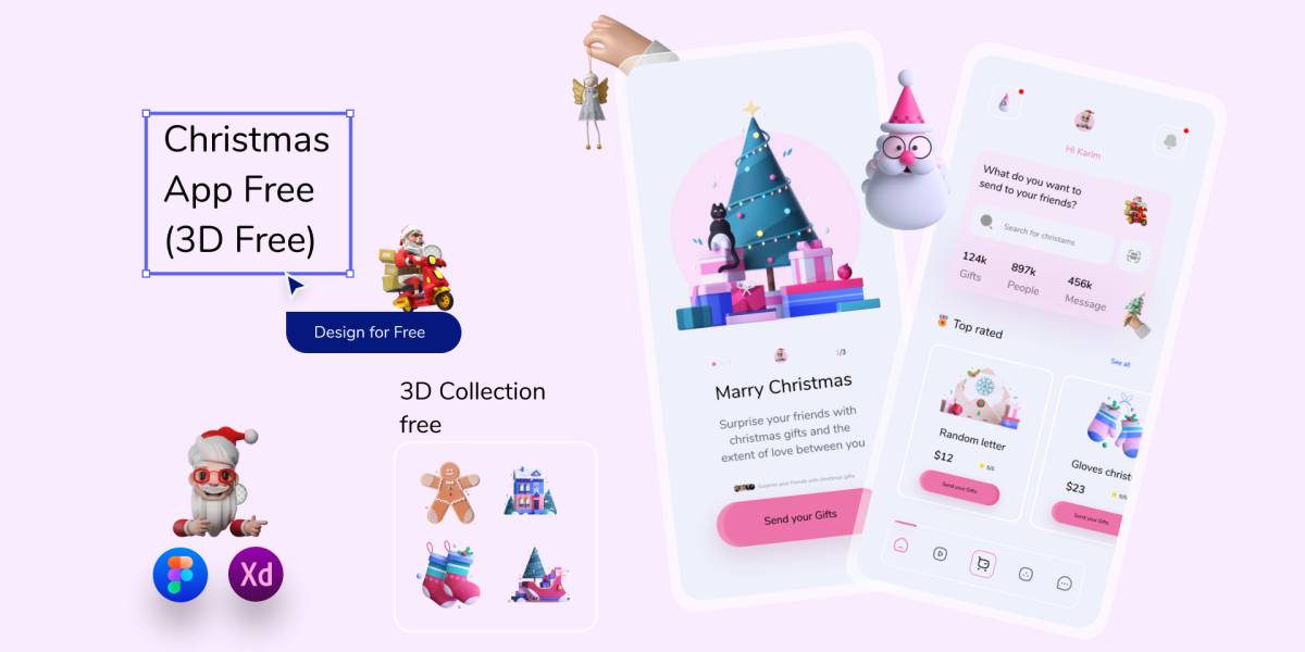 Christmas App Free (3D Free) | UI4Free