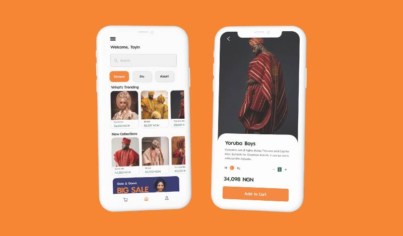 Cloth shopping mobile application figma template - Ui4free.com