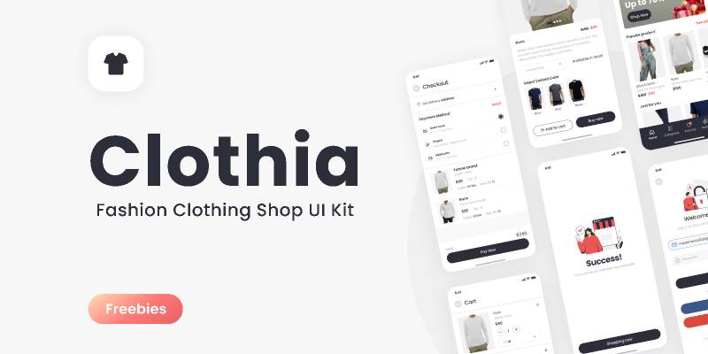 [Clothia] Fashion Clothing Shop - Figma Mobile Template | UI4Free