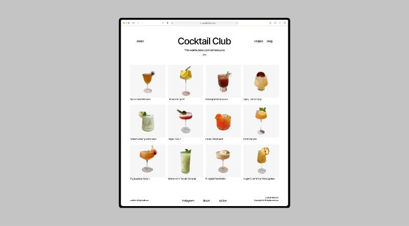 Cocktail Club Landing Page Figma Website Template | UI4Free