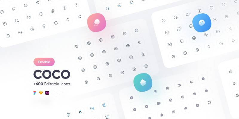 COCO icon pack 600+ Editable icons Figma Template | UI4Free