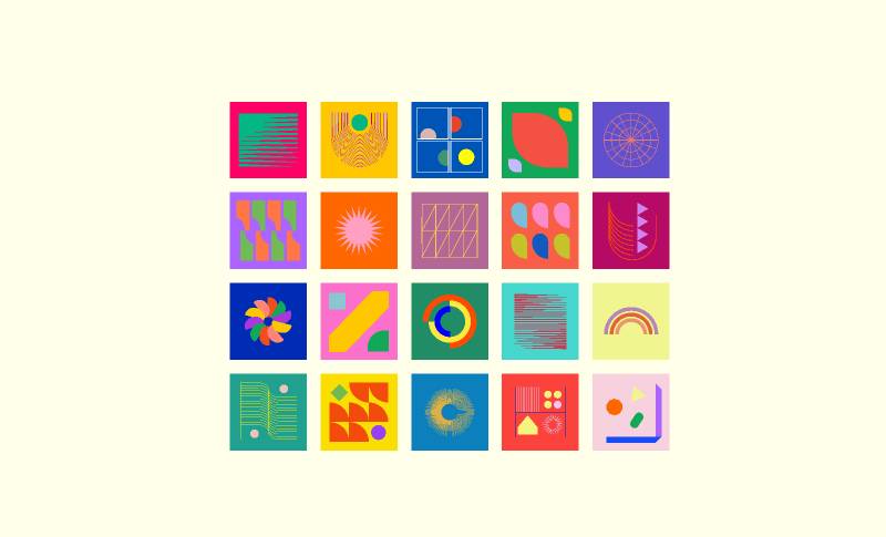 Colorful Geometric Shapes Figma Template | UI4Free