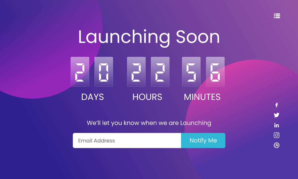 Coming Soon Landing Page Design Figma Template | UI4Free